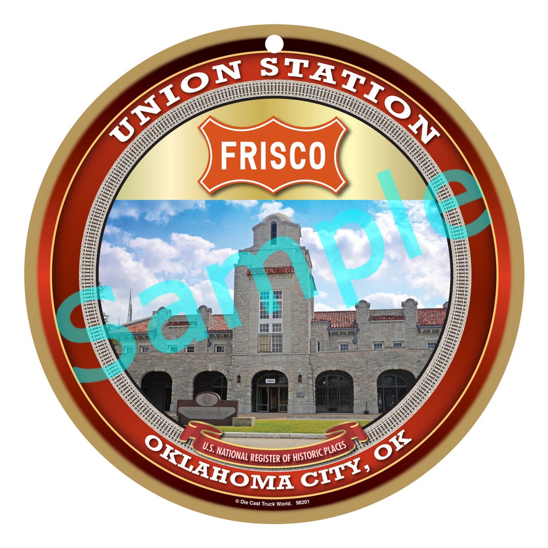 Frisco Railroad Logo / Union Station, Oklahoma City, OK Wood Plaque ...