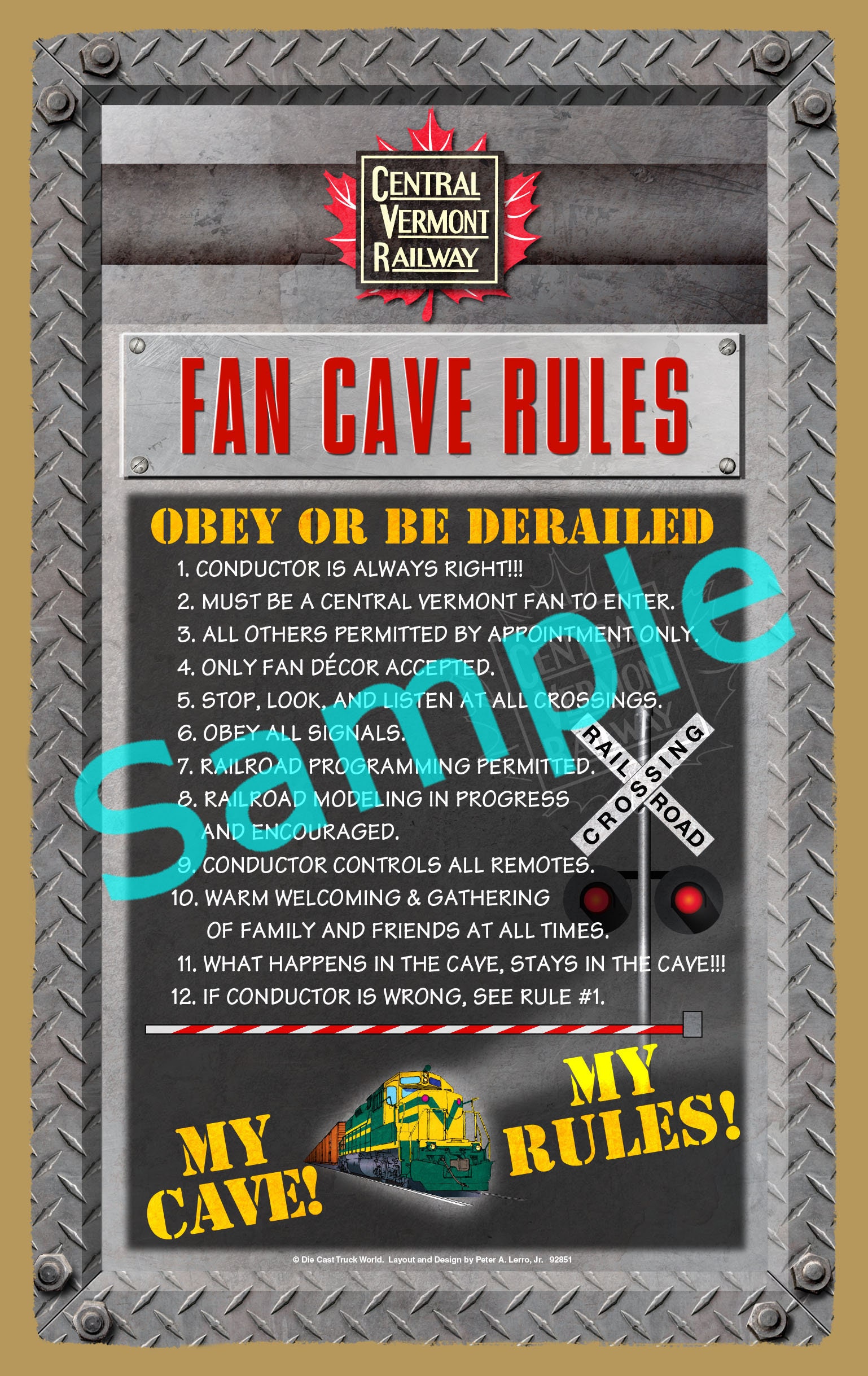 Central Vermont Railroad Logo fan Cave Rules - Etsy