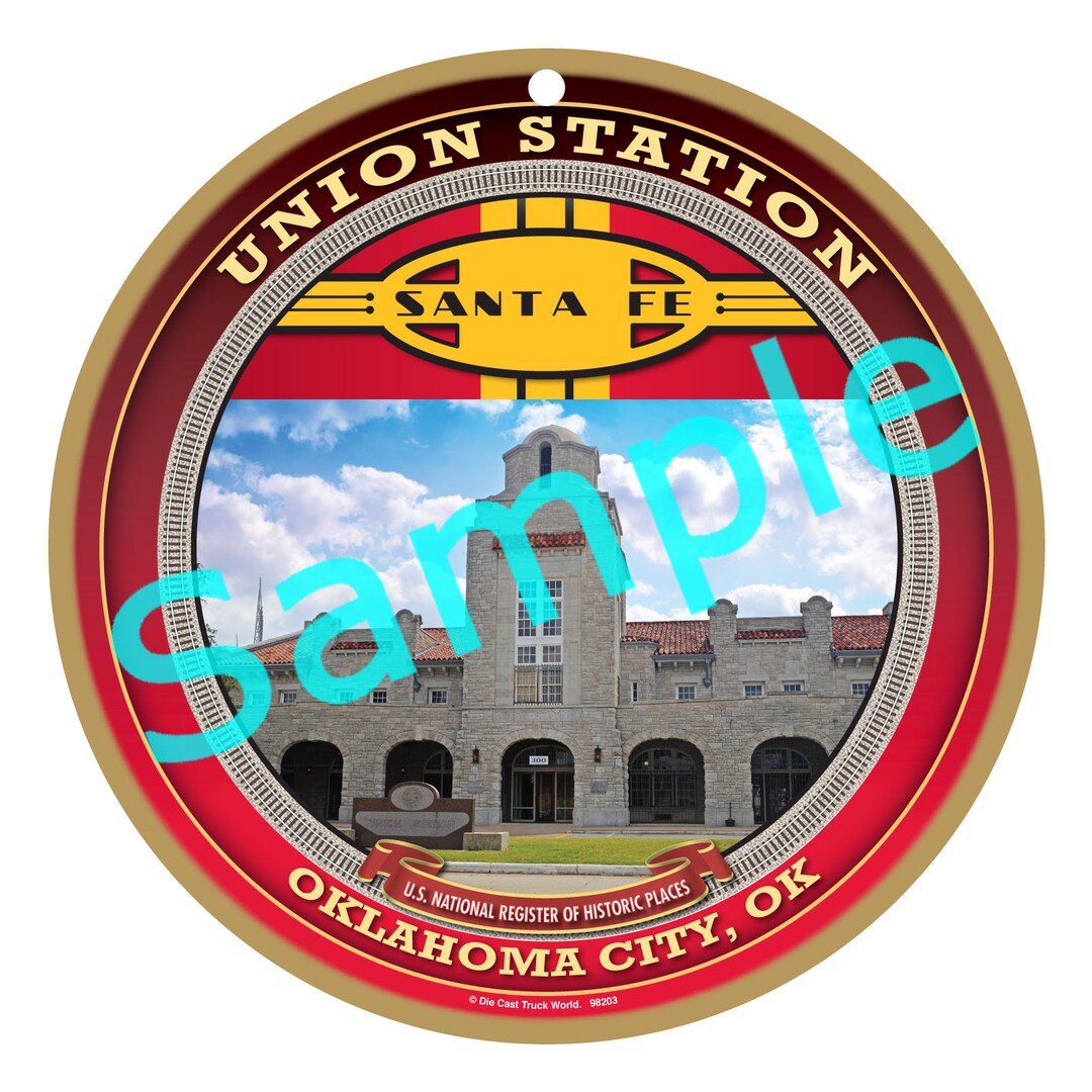 Santa Fe Railroad Logo / Union Station, Oklahoma City, OK Wood Plaque ...