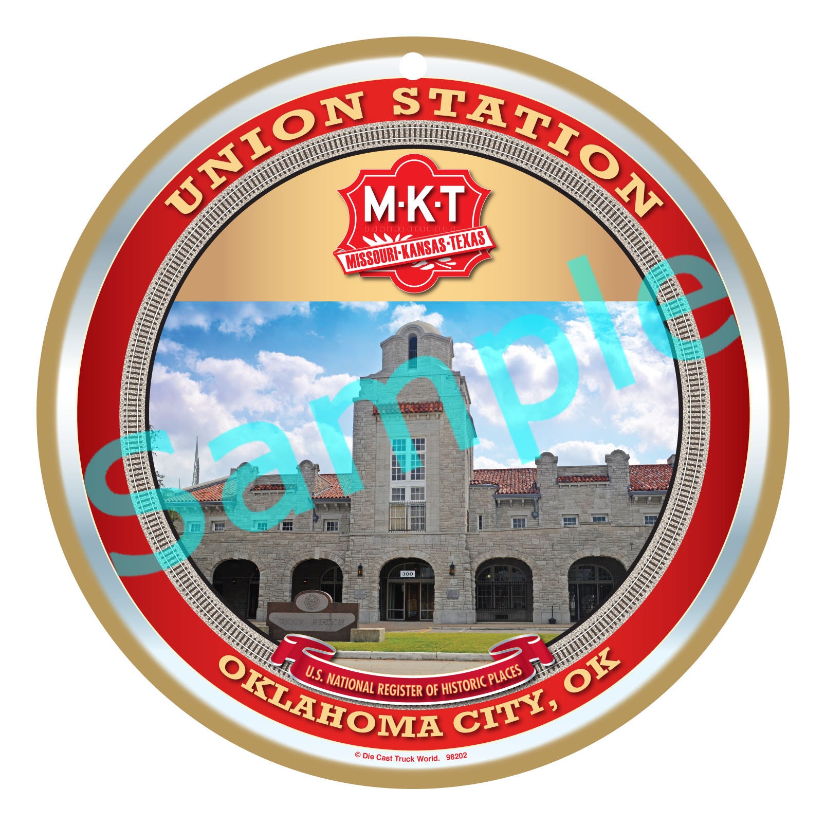 M.K.T. Railroad Logo / Union Station, Oklahoma City, OK Wood Plaque ...