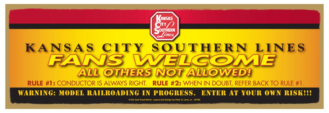 Kansas City Southern (KCS) Railroad Logo "fans Welcome" Wood Plaque ...