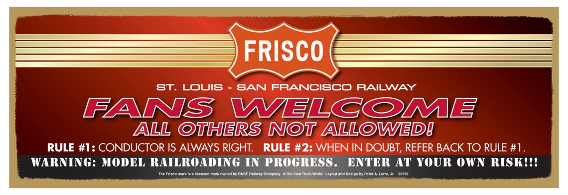 Frisco Railroad Logo "fans Welcome" Wood Plaque / Sign / Man Cave - Etsy