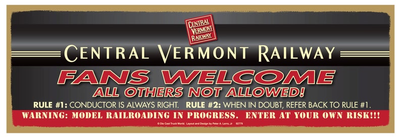 Central Vermont Railroad Logo - "fans Welcome" Wood Plaque / Sign / Man ...