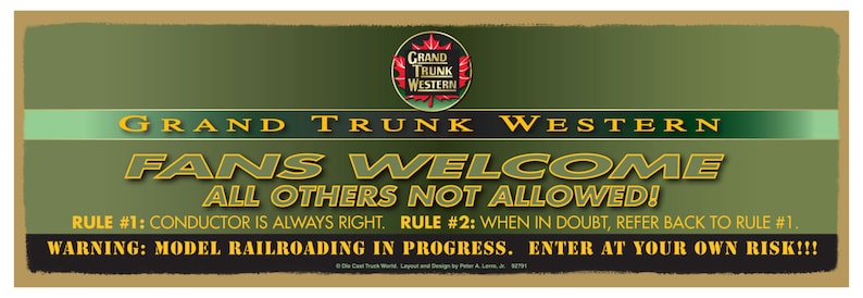 Grand Trunk Western Railroad Logo "fans Welcome" Wood Plaque / Sign ...
