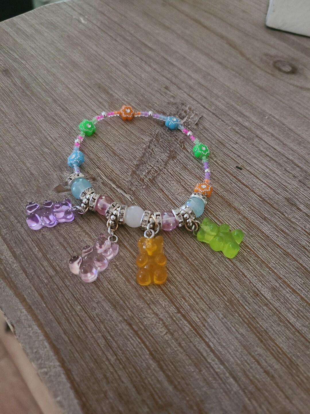 Gemstone Charmed Bracelet (gummy Me Pastel - Etsy