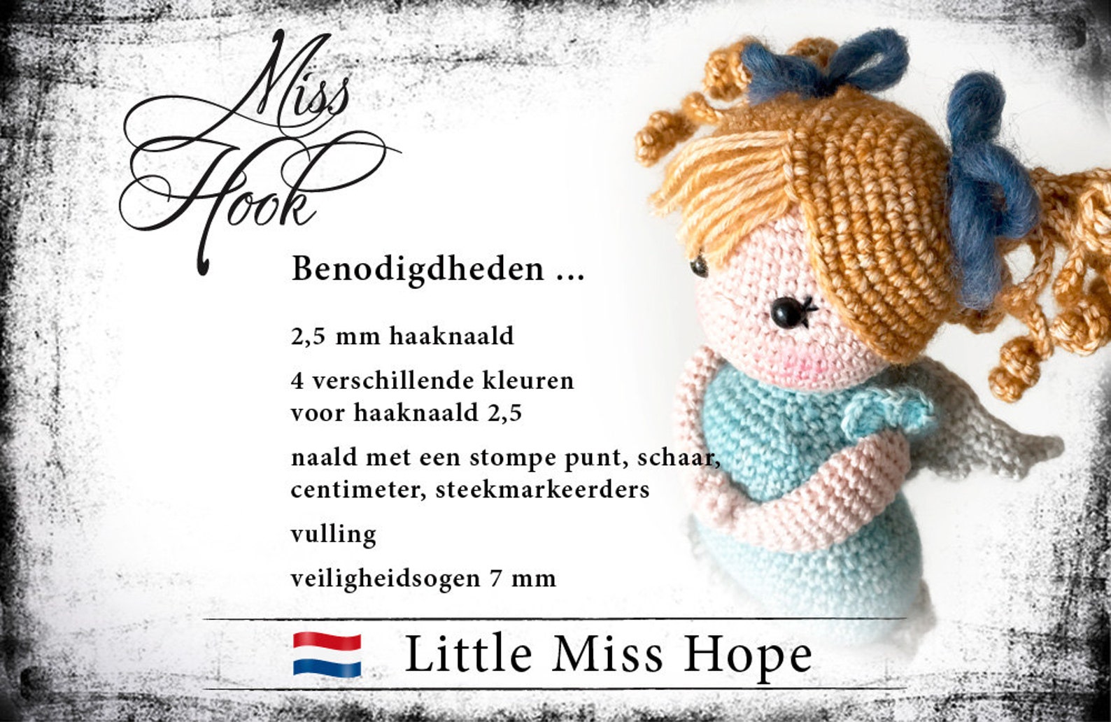 Haakpatroon voor de pop Little Miss Hope beschermengel eBook - Etsy.de
