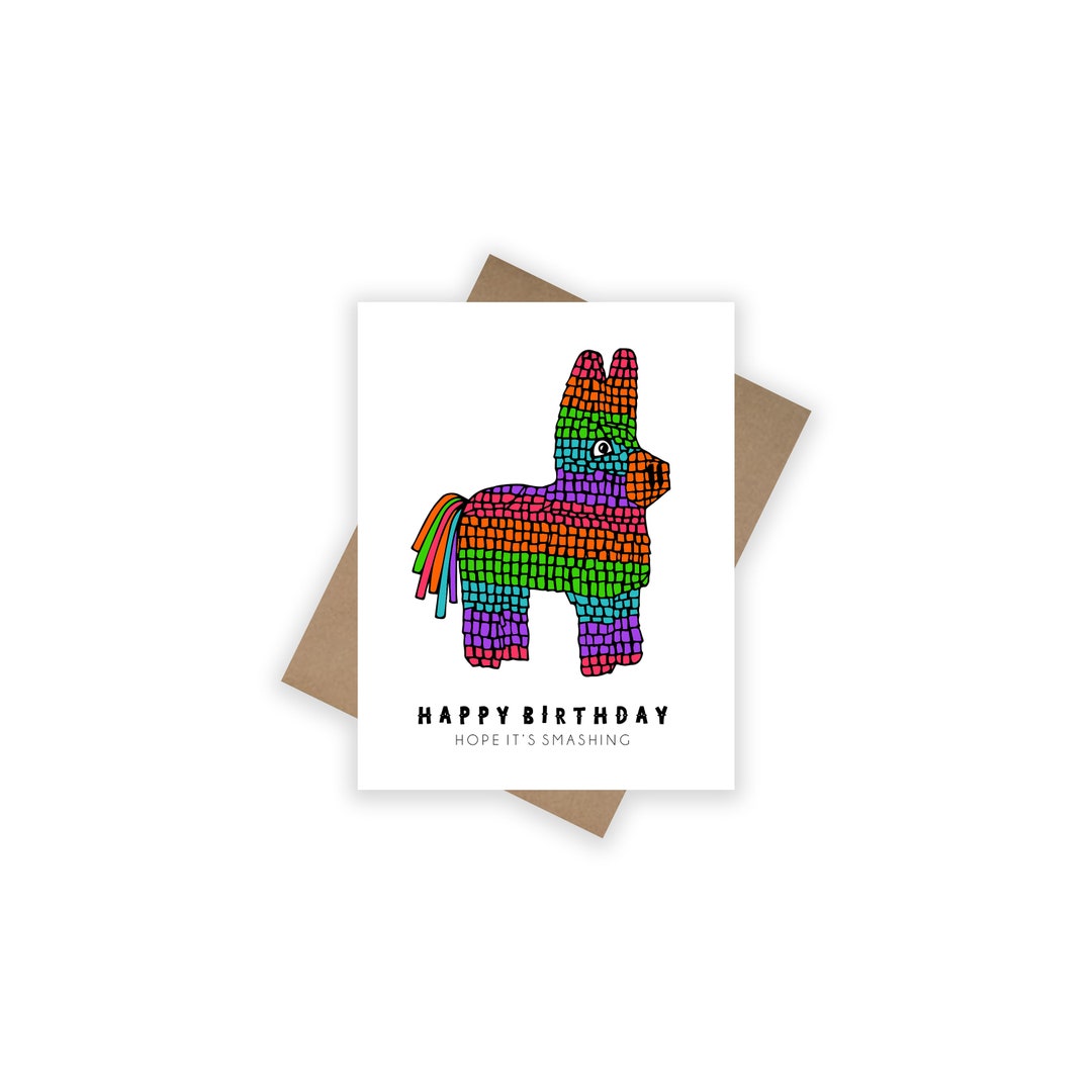 Piñata Birthday Card - Etsy