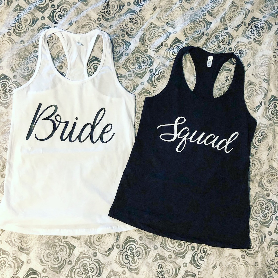 Bride Squad Tank Top Engaged Engagement Wedding Etsy