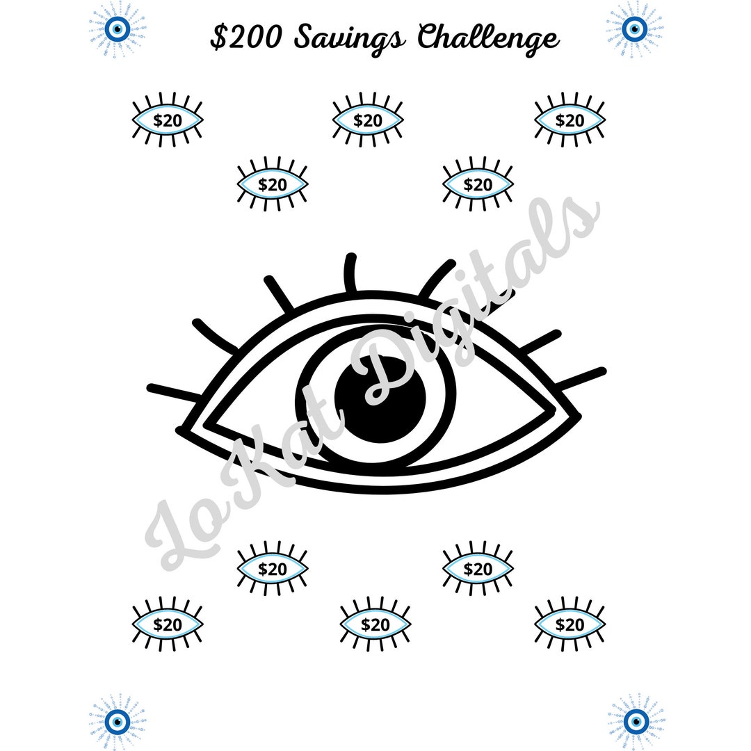 Savings Challenge Coloring Page, Evil Eye Coloring Page, Savings ...