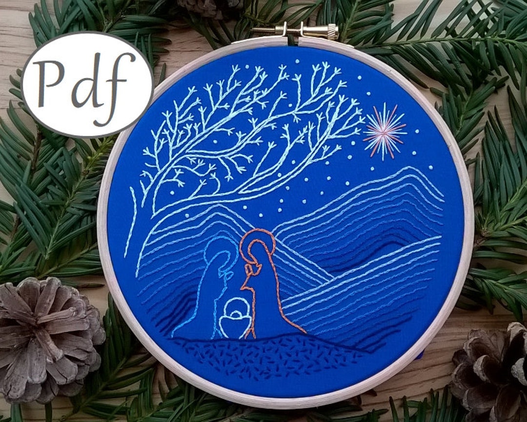 Christmas Embroidery Pattern Pdf - Nativity Scene Hand Embroidery ...