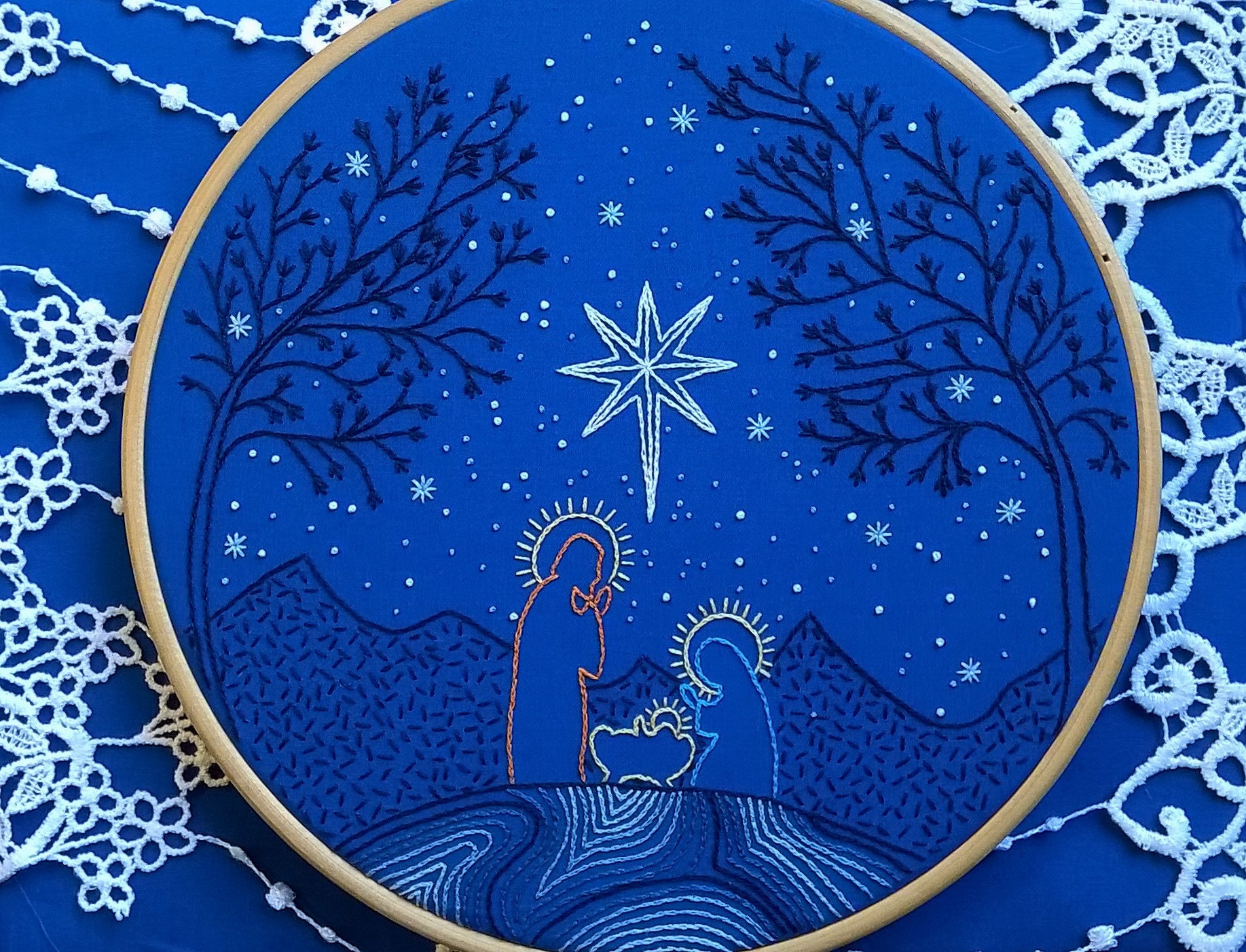 PDF Embroidery Pattern Christmas Hand Embroidery Nativity | Etsy