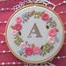 Initial Embroidery Pattern Pdf : Monogram With Floral Wreath - Etsy