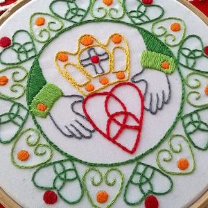 Embroidery Pattern Pdf - Irish Claddagh - Beginner Needlepoint Design ...