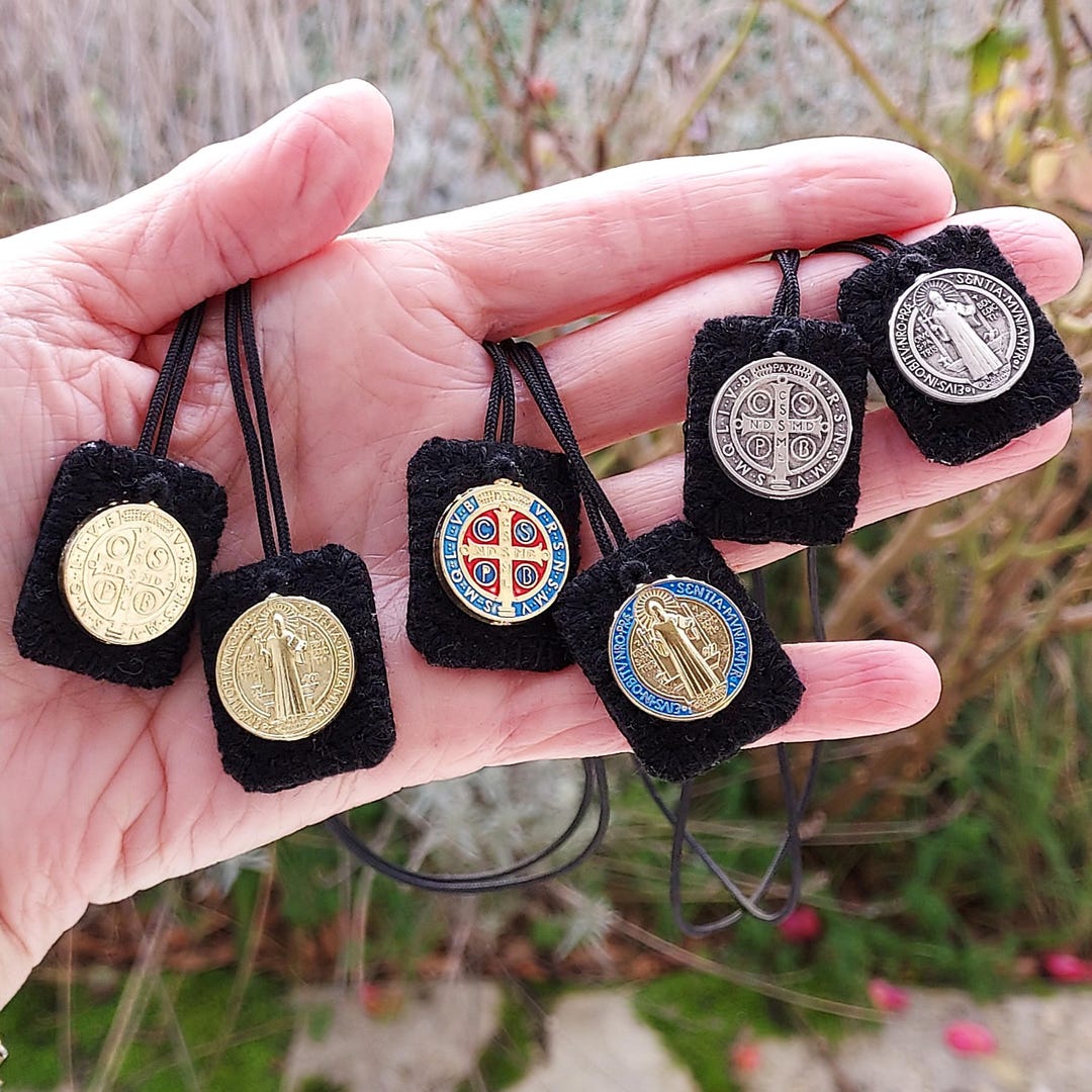 Small St Benedict Scapular With Saint Benedict Medal by Fileuse D ...