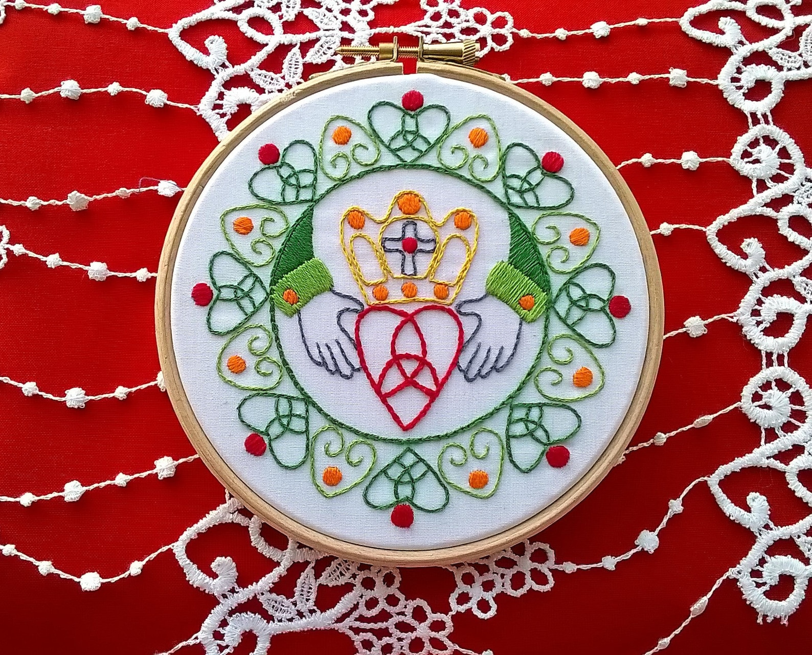 Embroidery Pattern Pdf - Irish Claddagh - Beginner Needlepoint Design ...