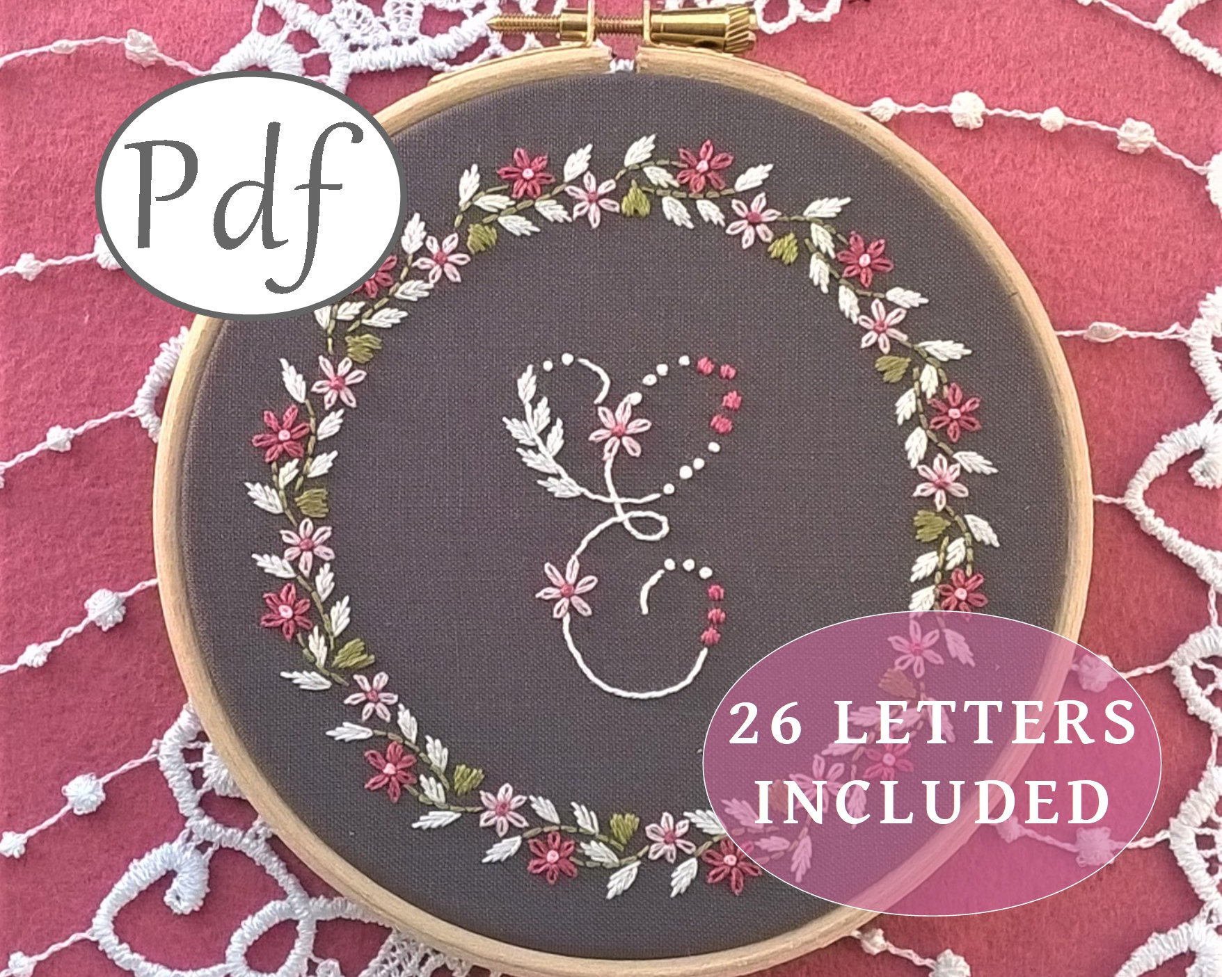 Kits & How To initial embroidery beginner's embroidery letter ...