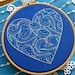 Hand Embroidery Pattern Pdf Blue Heart Beginner - Etsy