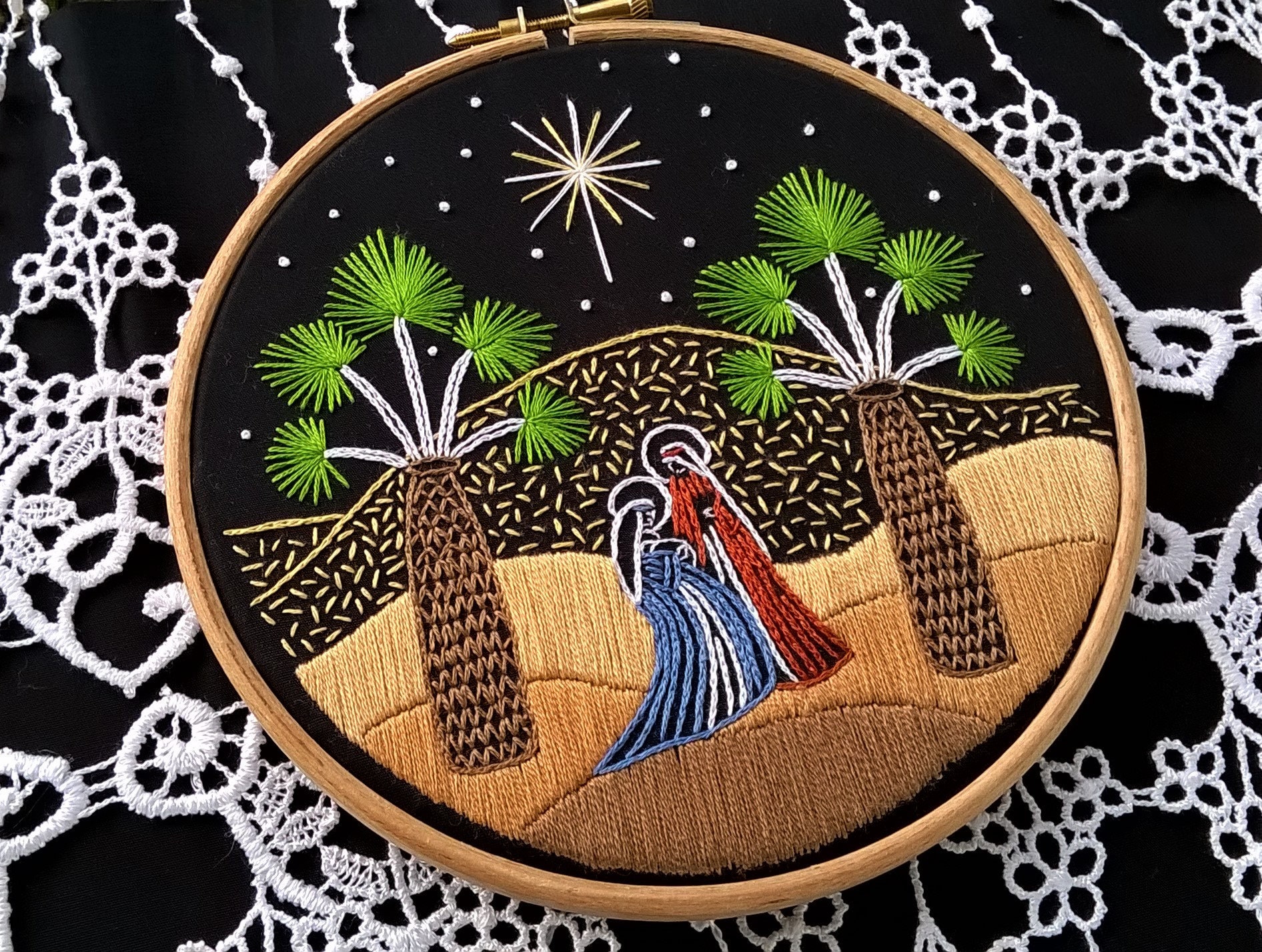 PDF Embroidery Pattern - Christmas Design - Nativity Scene Hand ...