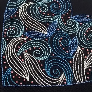 Hand Embroidery Pattern Pdf Blue Heart Beginner Needlepoint Pattern ...