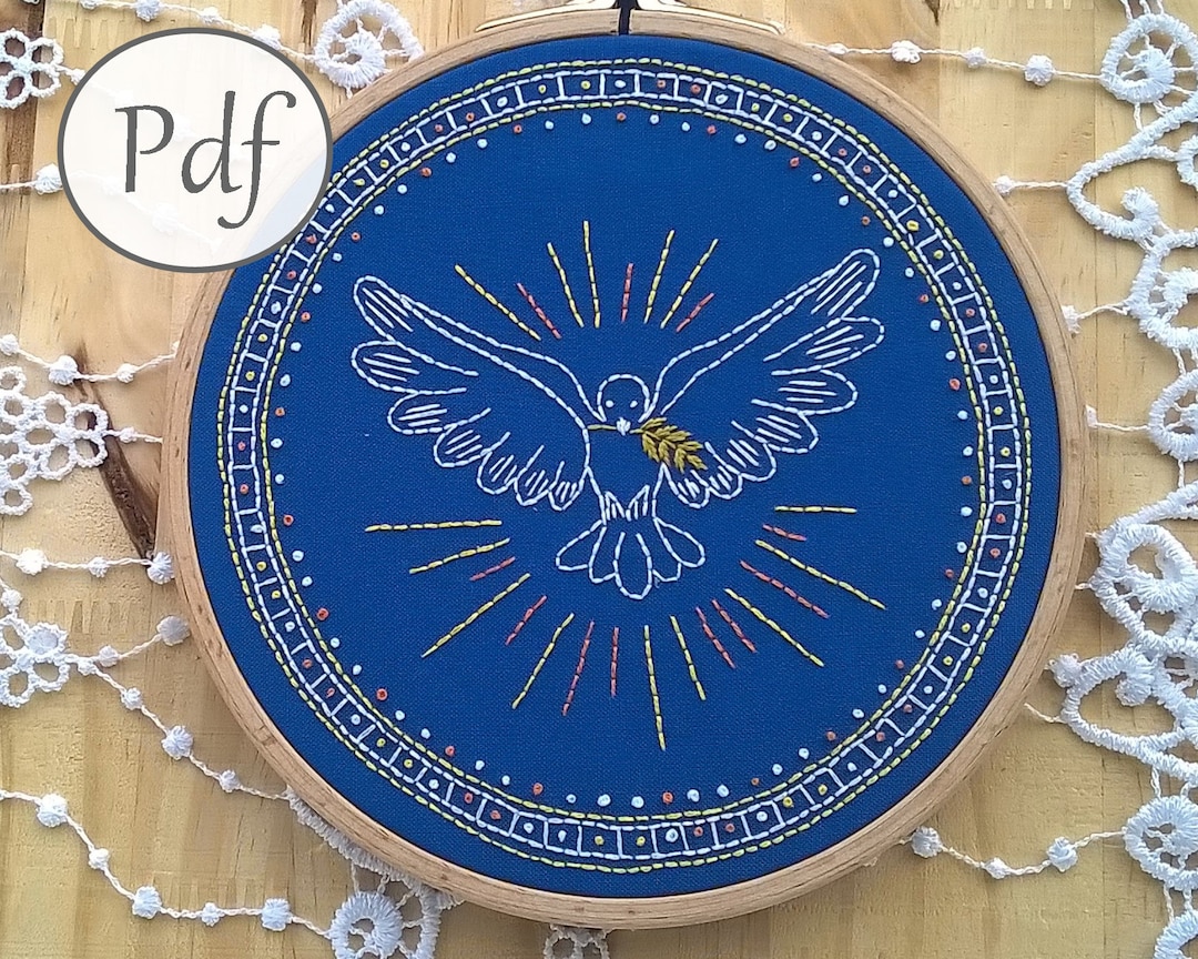 Hand Embroidery Pattern - Dove of Peace - Holy Spirit Needlework ...