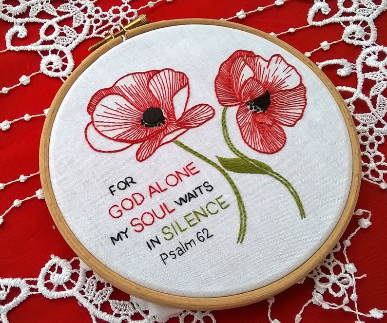 Hand Embroidery Pattern Pdf Poppies With Bible Verse - Etsy
