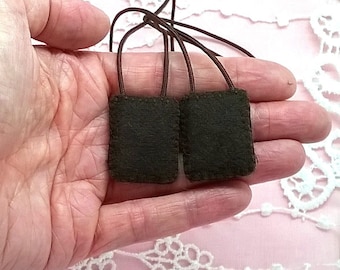 Traditional Brown Scapular Without Embroidered Design - 100% Woven Wool ...