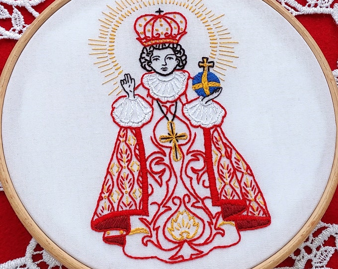 Hand Embroidery Pattern Pdf, Infant Jesus of Prague Embroidery Design ...