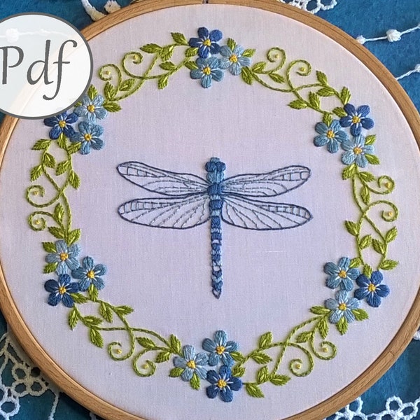 Dragonfly Embroidery - Etsy
