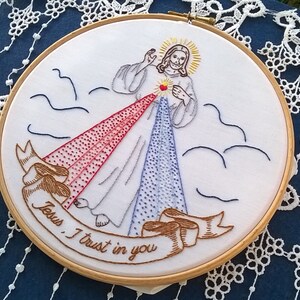 Hand Embroidery Pattern Pdf - the Divine Mercy - Catholic Embroidery ...