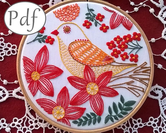 Hand Embroidery Birds Designs