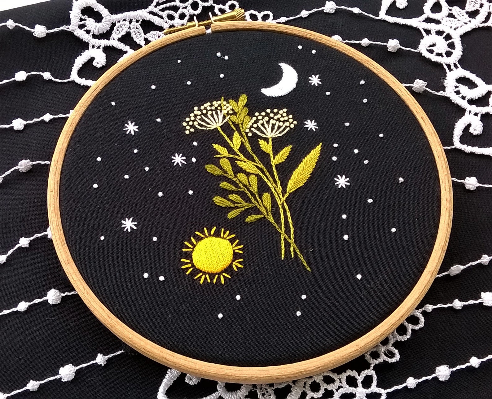 Hand Embroidery Pattern Pdf Cosmos and Wild Flowers Modern Embroidery ...