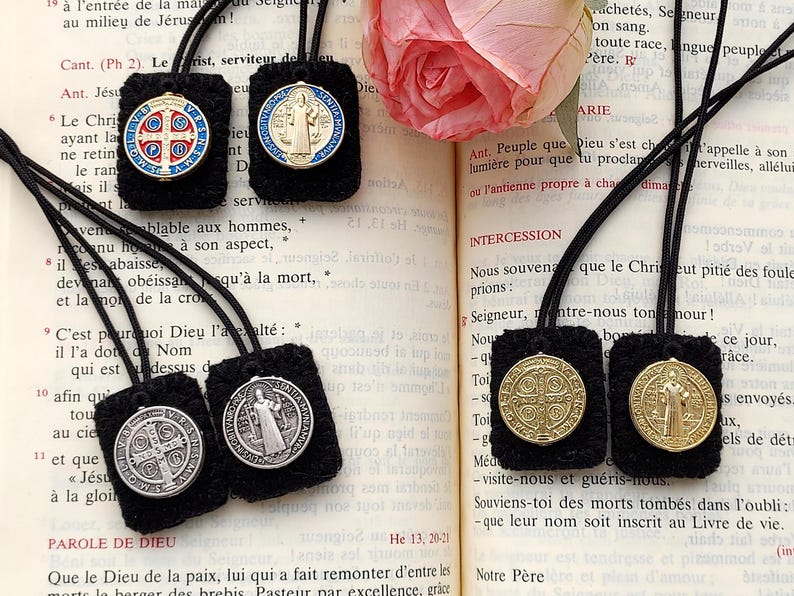 Small St Benedict Scapular With Saint Benedict Medal by Fileuse D ...