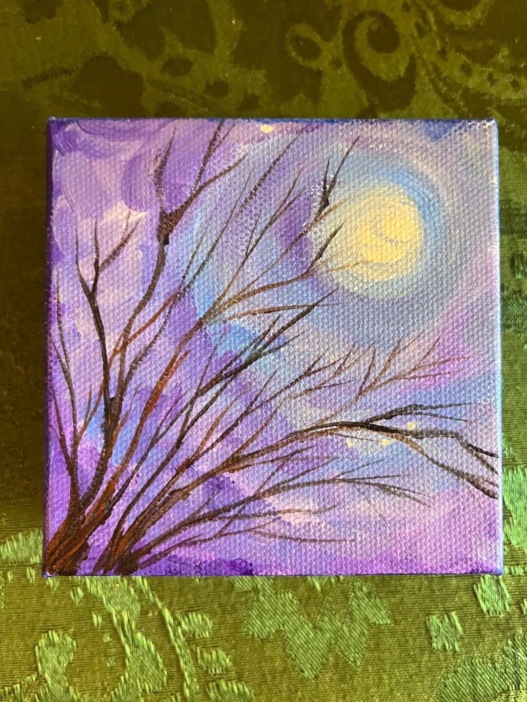 Mini Midnight Tree Painting - Etsy