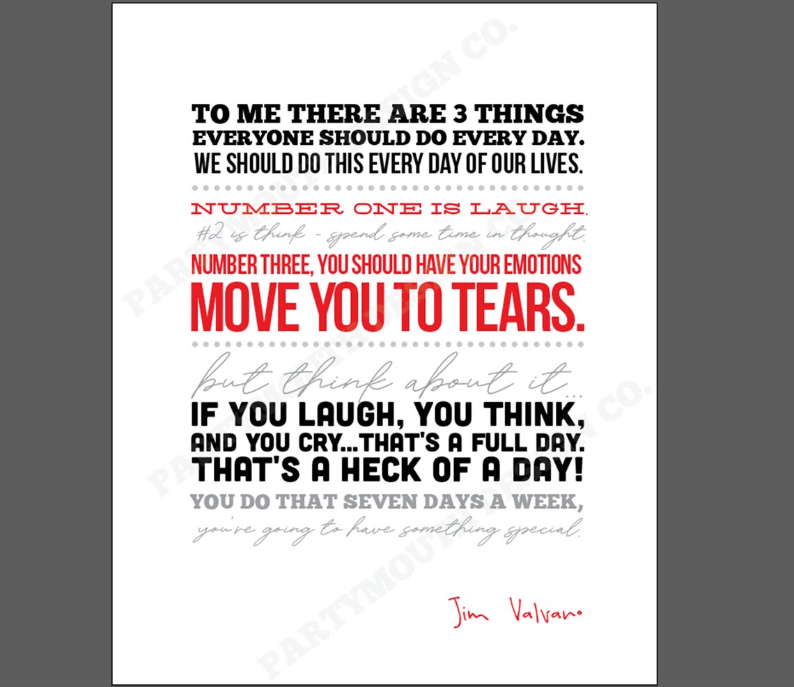 Jimmy V Full Day Quote DIGITAL DOWNLOAD Inspirational Print Typography ...