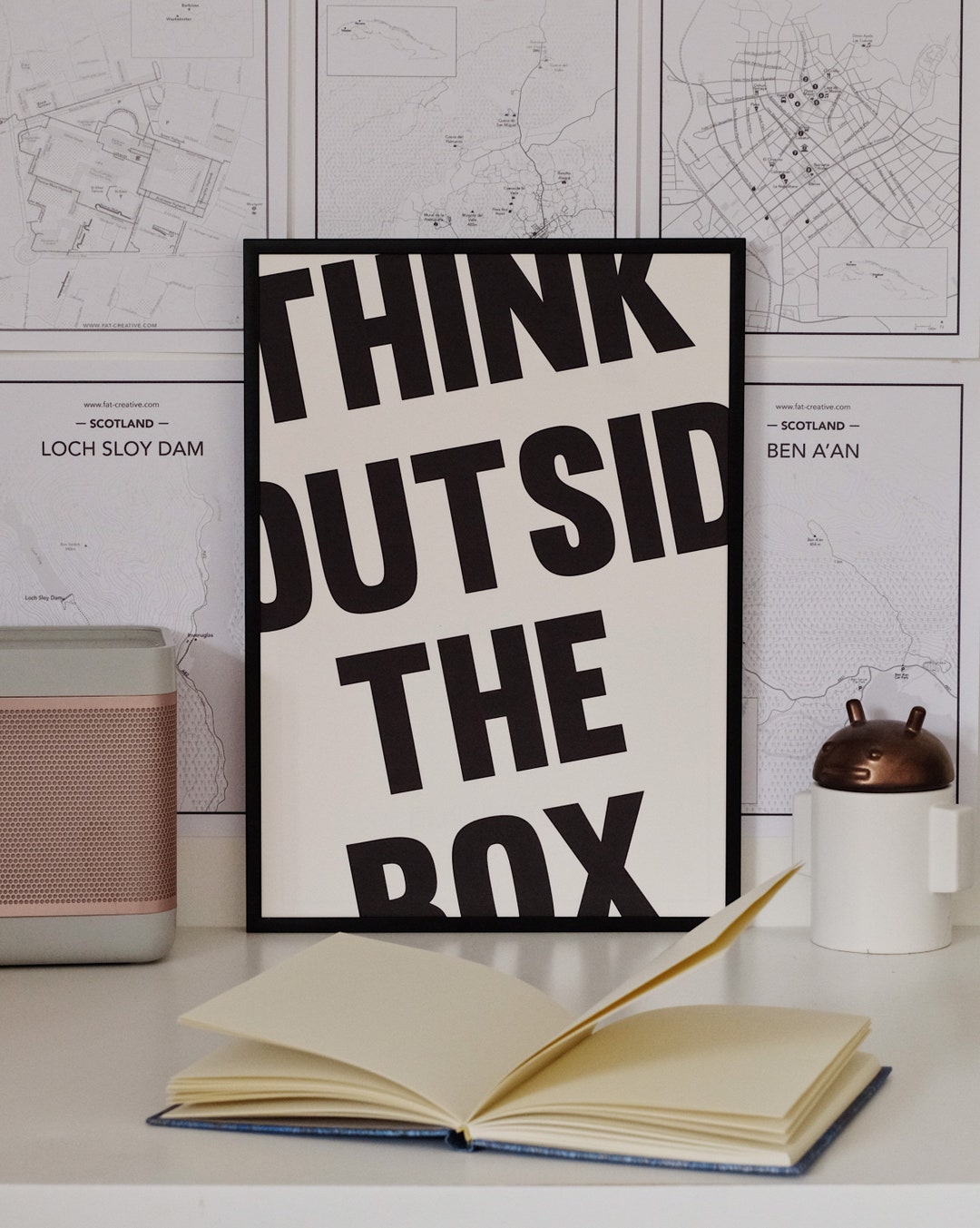 Think Outside the Box Creative Wall Poster Home Office Art - Etsy