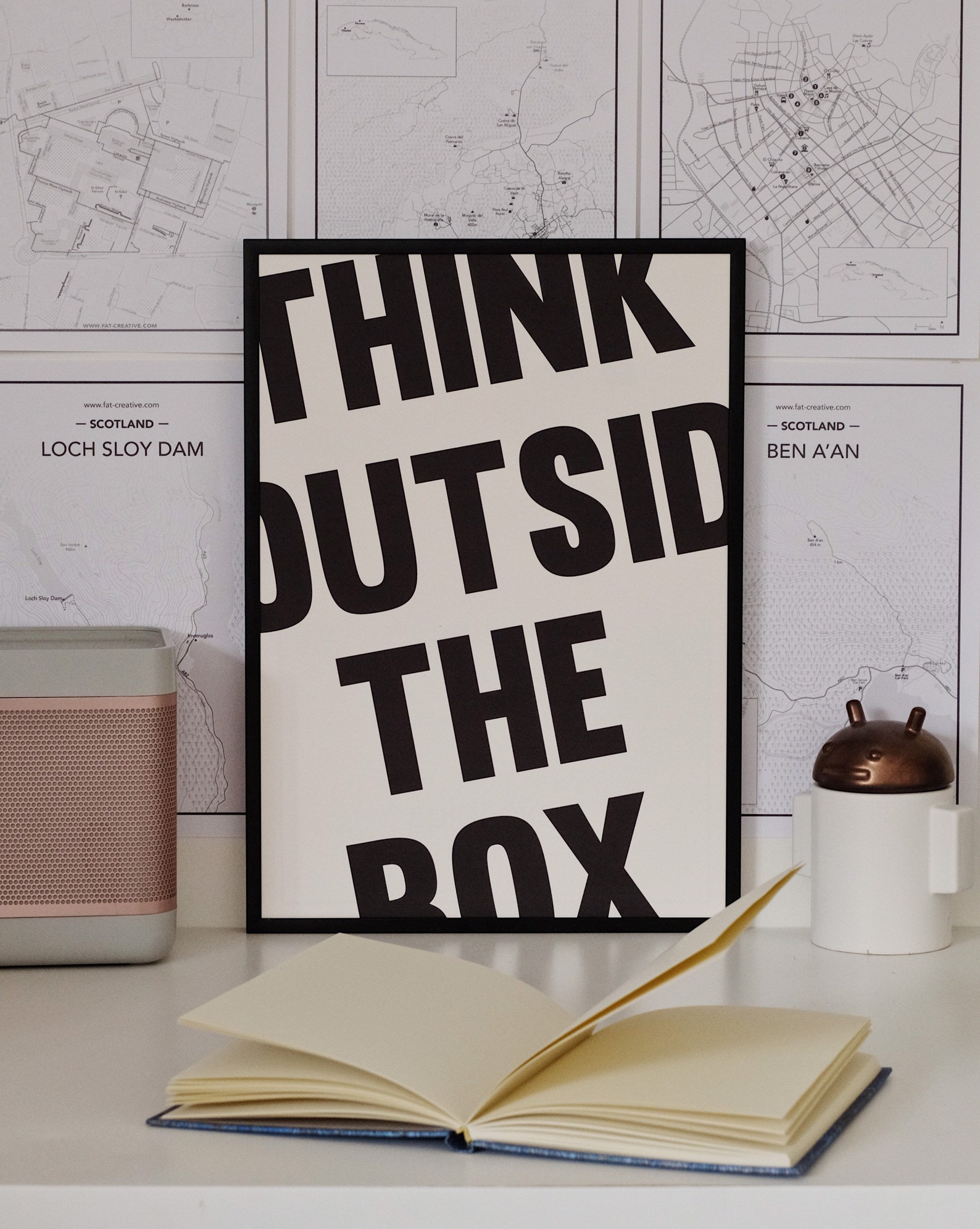 Think Outside the Box Creative Wall Poster Home Office Art - Etsy