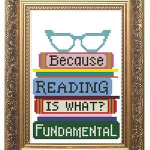 Because Reading is Fundamental Cross Stitch Pattern. Instant - Etsy