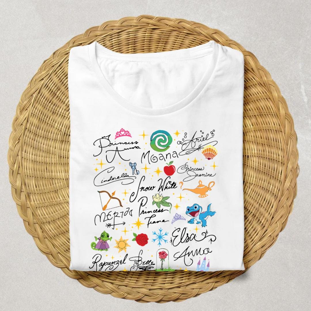 Disney Princess Signatures PNG Instant Download Printable Design - Etsy