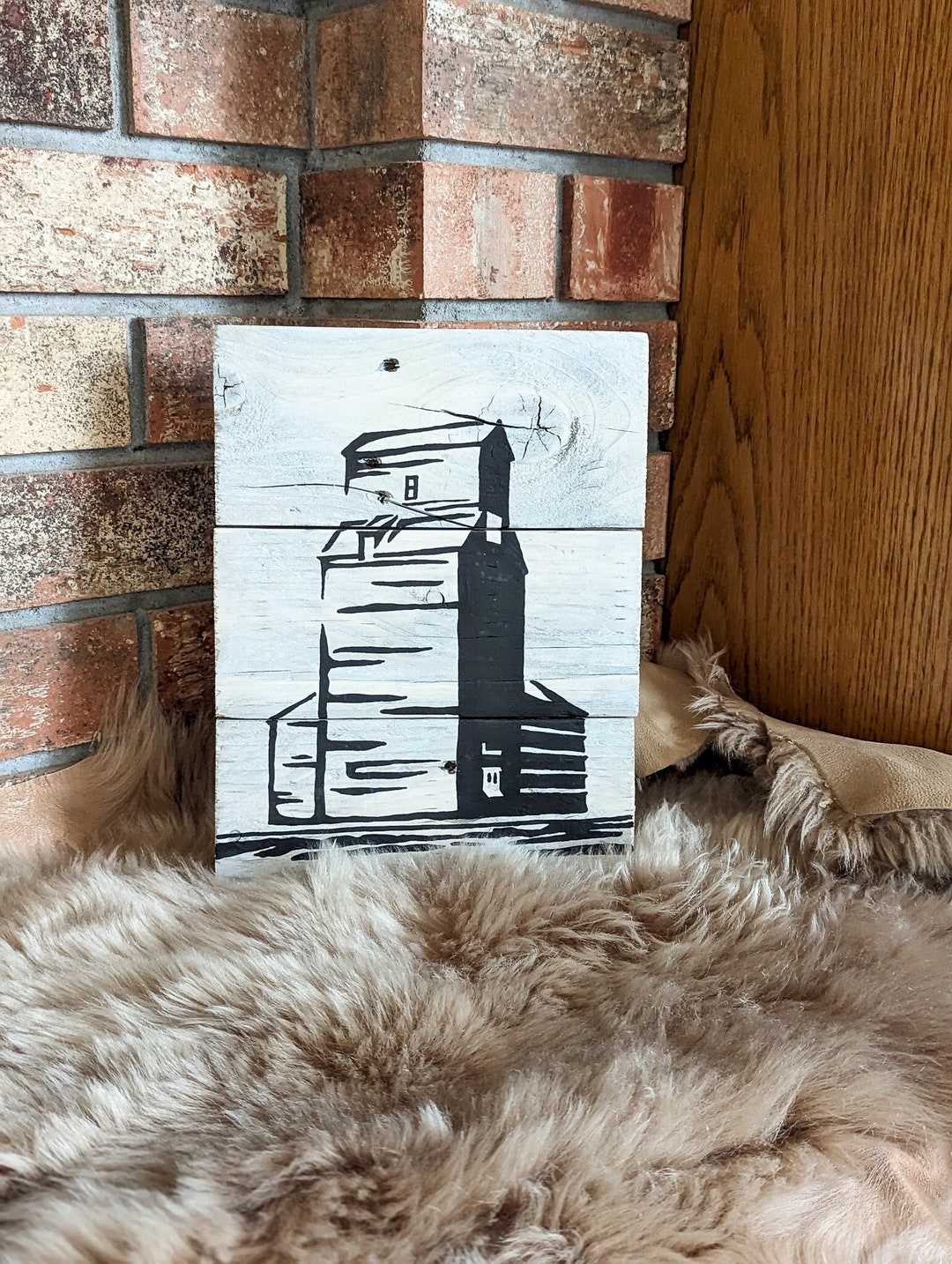 Grain Elevator Wood Sign | Western Canada Prairies Landscape ...