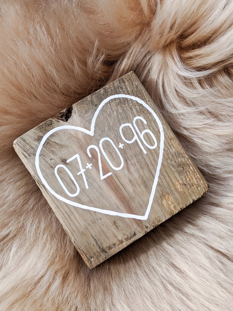 Date With Small Heart / Anniversary, Birth Record, Wedding Reclaimed ...
