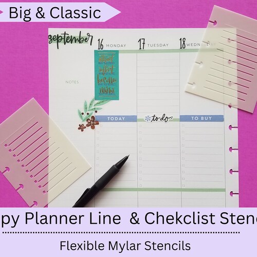 Planner Line Stencil for BIG Happy Planner Discs HP - Etsy