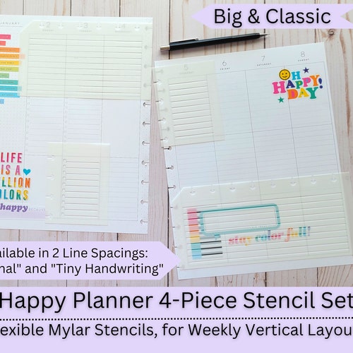 2-piece Checklist Stencil & Line Stencil Set / Big or Classic - Etsy