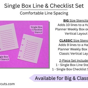 2-piece Checklist Stencil & Line Stencil Set / Big or Classic Happy ...