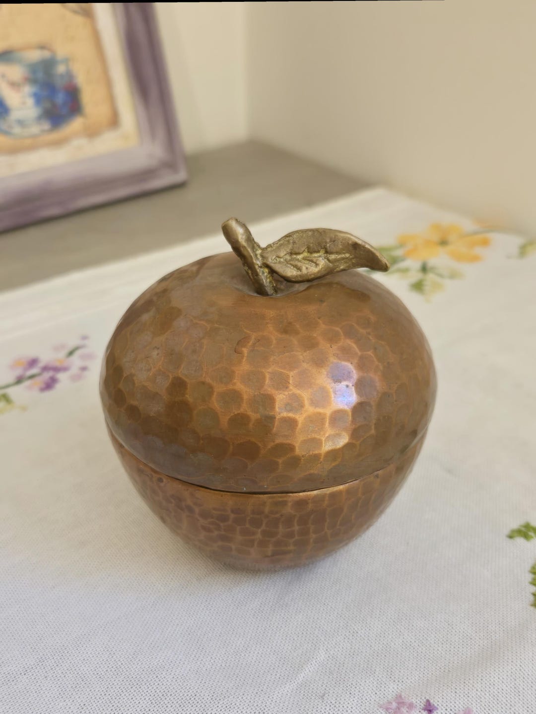 Copper Apple Trinket Box Brass Lid/apple Shape Jewelry Box - Etsy