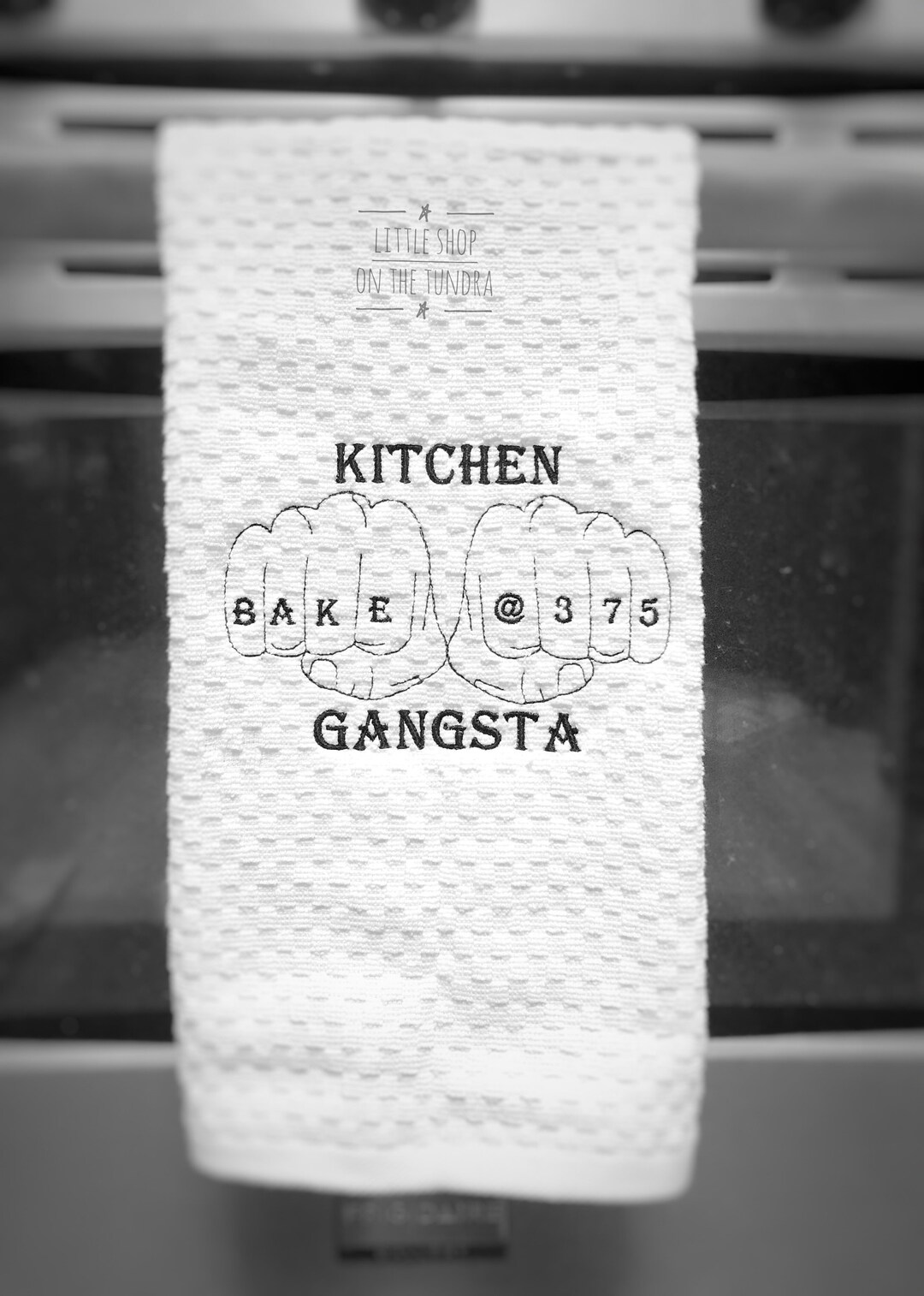Kitchen Gangsta Embroidered Kitchen Towel - Etsy