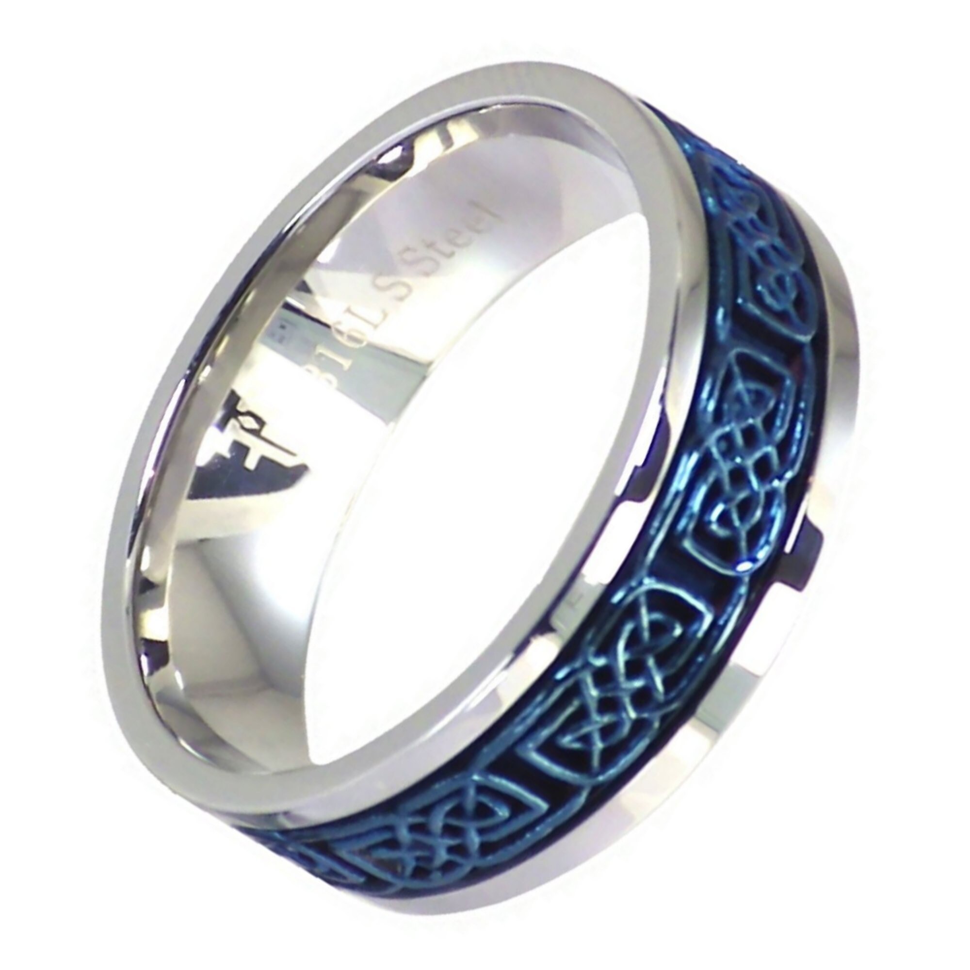 Blue Celtic Spinner Ring Mens Womens Stainless Steel - Etsy