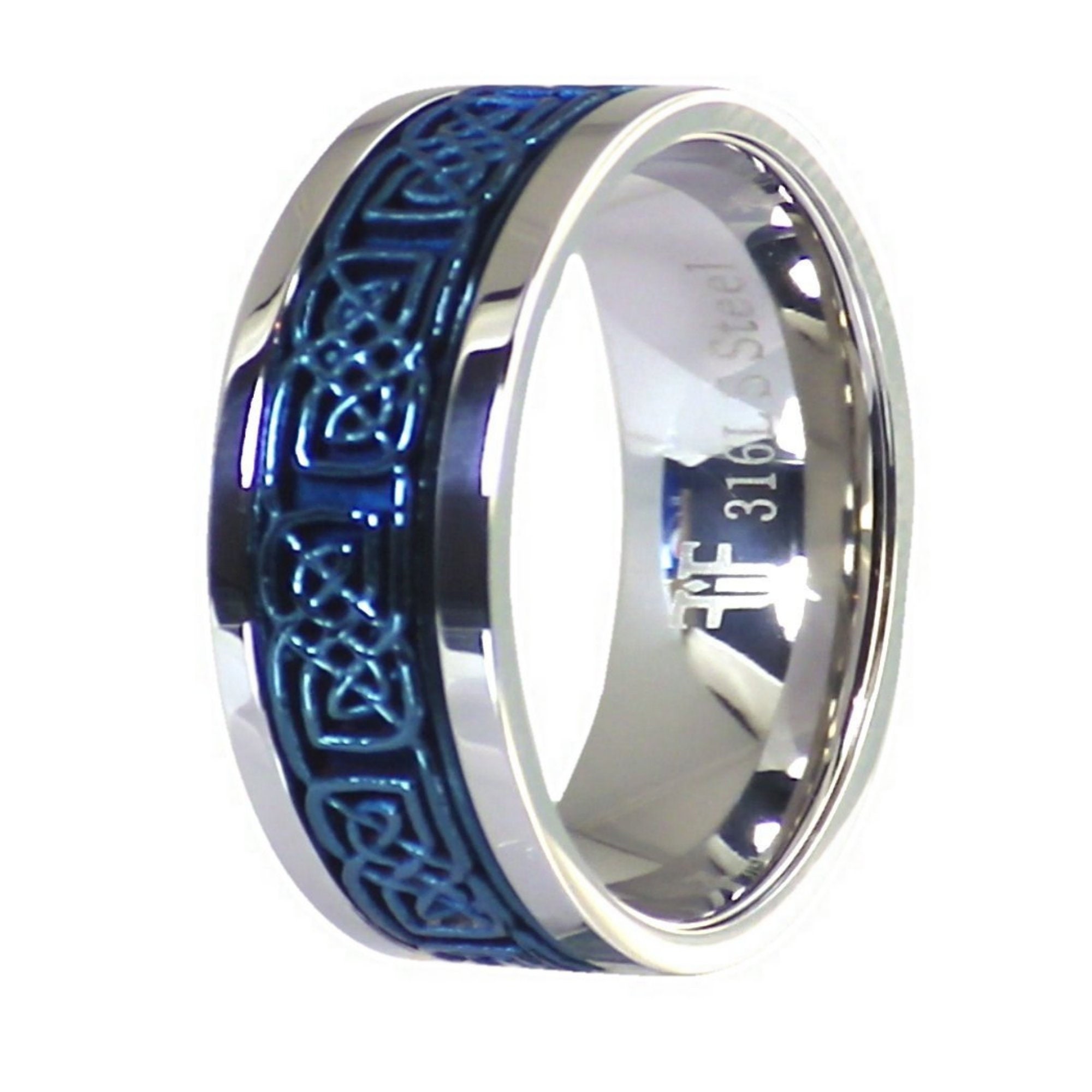 Blue Celtic Spinner Ring Mens Womens Stainless Steel - Etsy