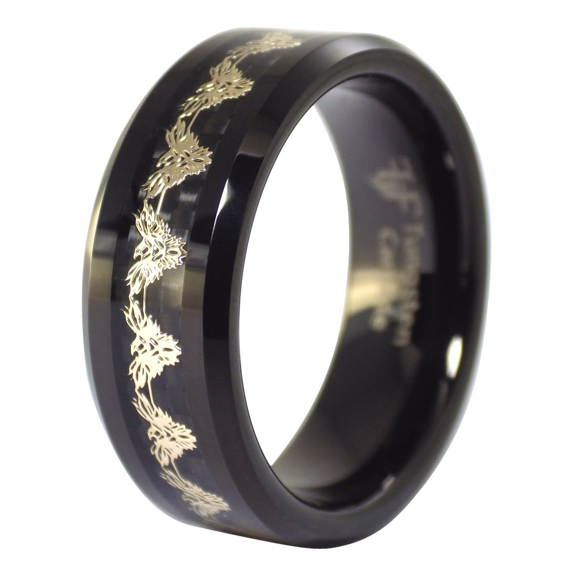 Black Tungsten Gold Phoenix Firebird Ring Mens Womens Wedding - Etsy