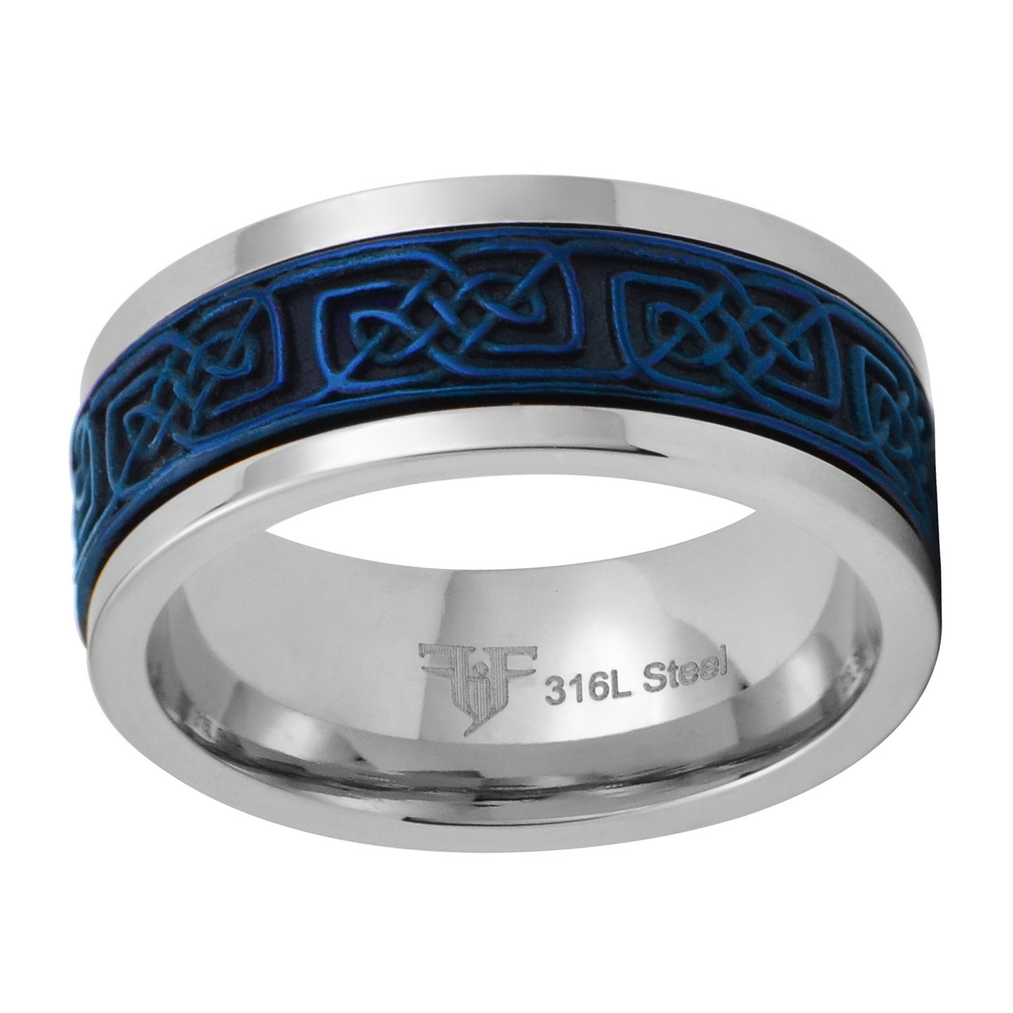Blue Celtic Spinner Ring Mens Womens Stainless Steel - Etsy