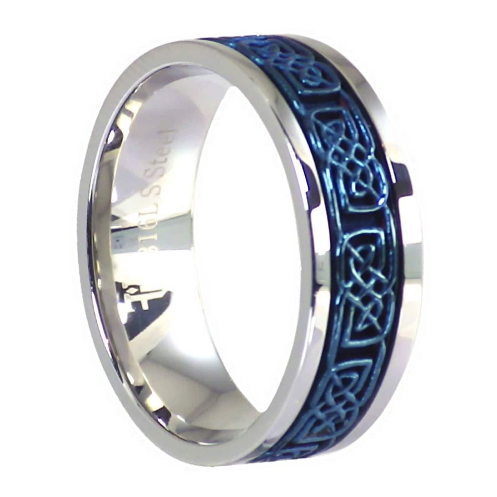 Blue Celtic Spinner Ring Mens Womens Stainless Steel - Etsy